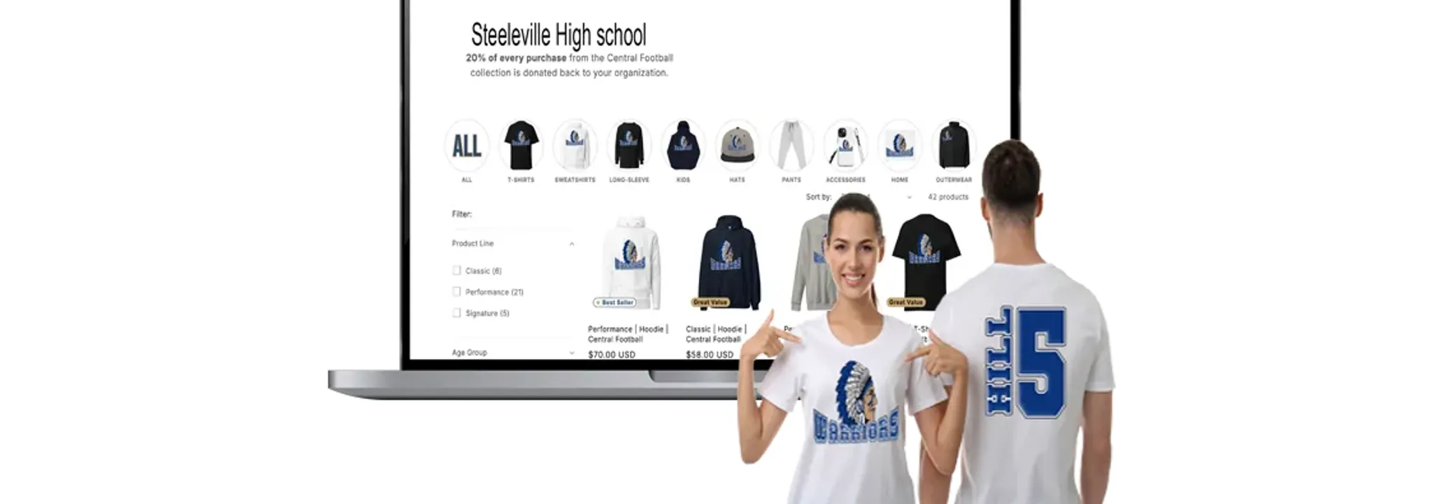 Team Store Example Page - Cheddar Up